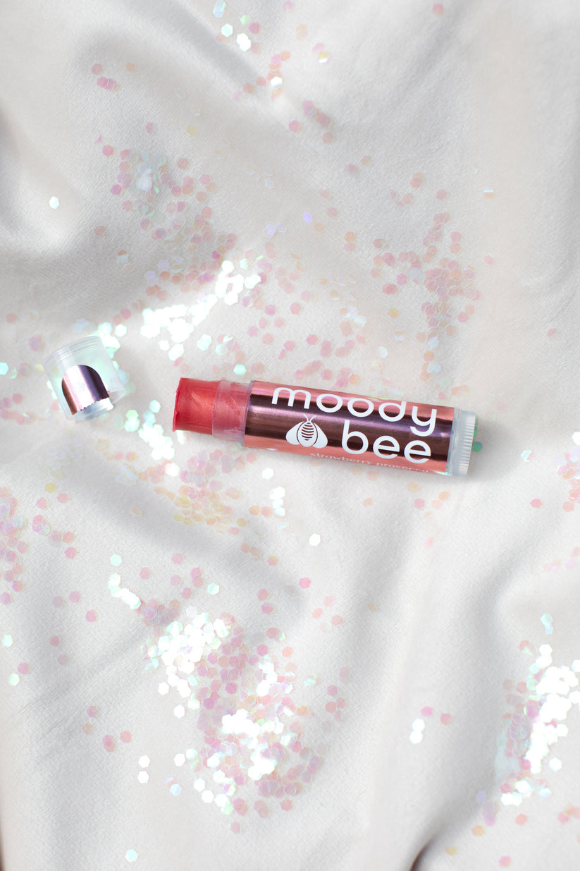 Strawberry Prosecco Tinted Beeswax Lip Balm | Moody Bee